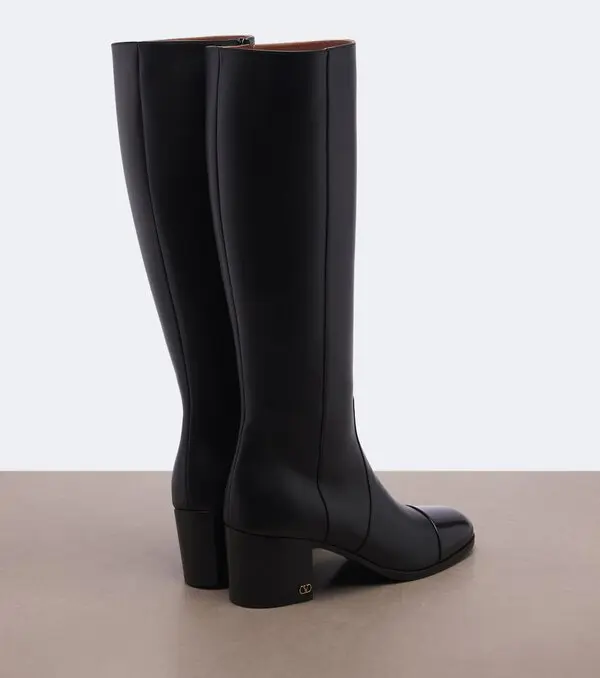 Valentino Garavani Vlogo Knee-high Leather Boots