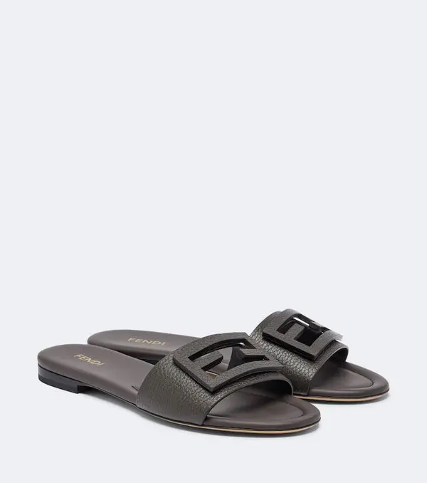 Fendi Baguette® Leather Slides