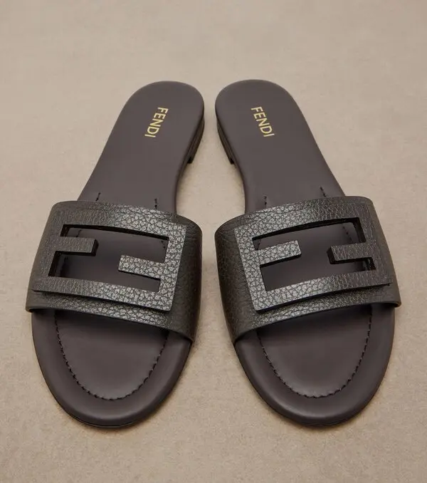 Fendi Baguette® Leather Slides