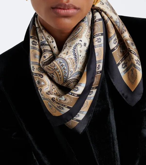 Etro Printed Silk Twill Scarf