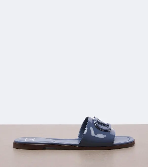 Valentino Garavani Vlogo Patent Leather Slides