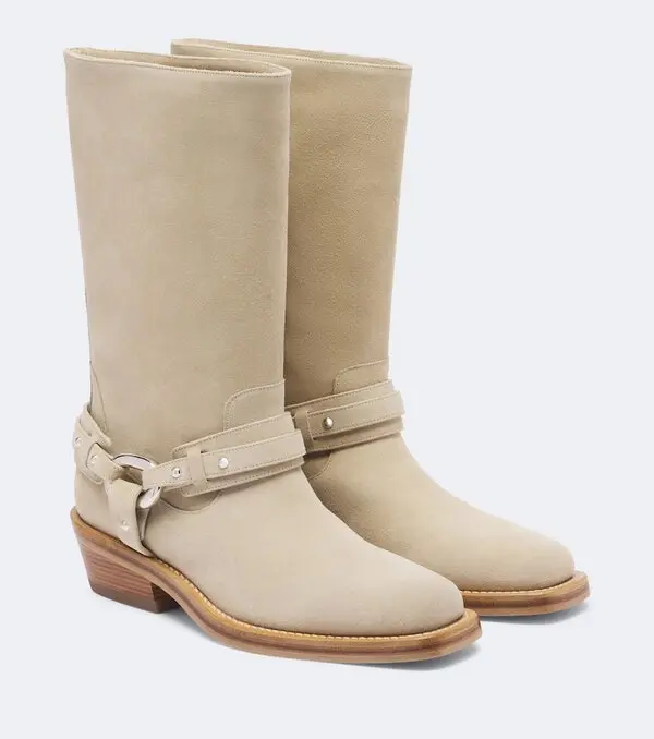 Rabanne Suede Biker Boots