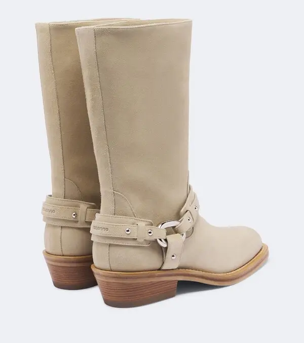 Rabanne Suede Biker Boots
