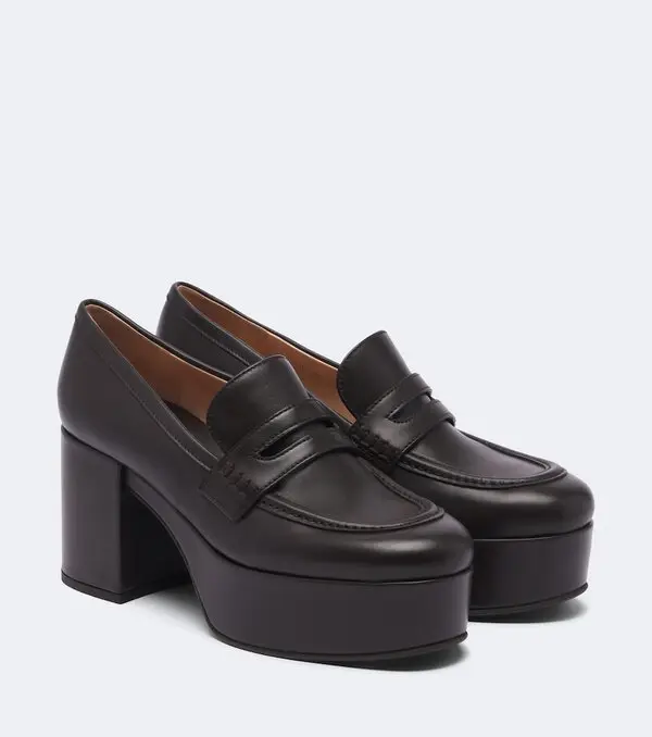GIANVITO ROSSI Leather Platform Loafers