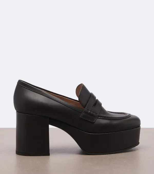 GIANVITO ROSSI Leather Platform Loafers