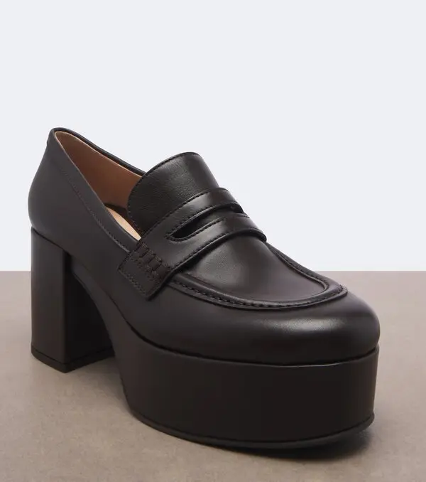 GIANVITO ROSSI Leather Platform Loafers