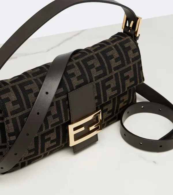 Fendi Baguette® 26424 Small Canvas Shoulder Bag