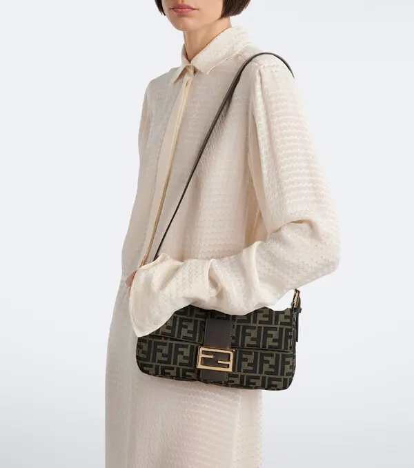 Fendi Baguette® 26424 Small Canvas Shoulder Bag