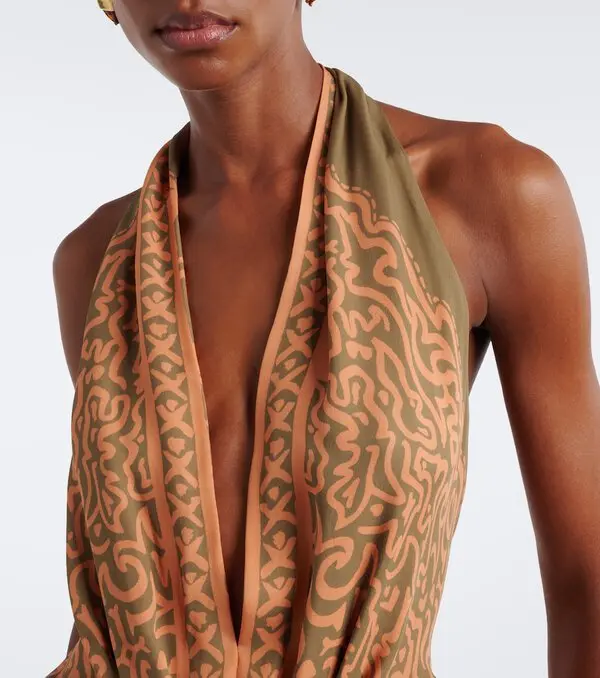 Johanna Ortiz Printed Silk Maxi Dress