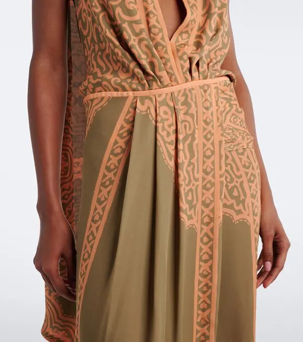 Johanna Ortiz Printed Silk Maxi Dress