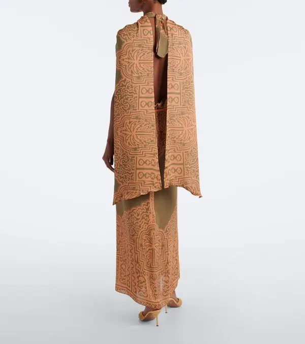 Johanna Ortiz Printed Silk Maxi Dress