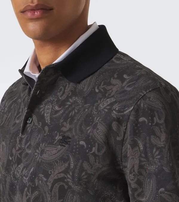 Etro Printed Cotton Pique Polo Shirt