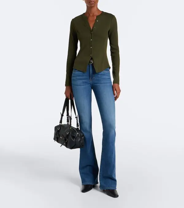 Veronica Beard Cordis Ribbed-knit Cotton-blend Cardigan