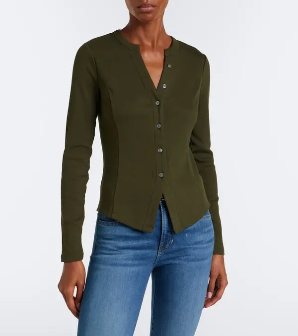 Veronica Beard Cordis Ribbed-knit Cotton-blend Cardigan