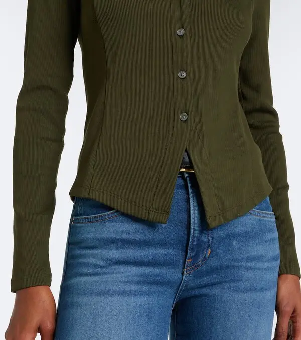Veronica Beard Cordis Ribbed-knit Cotton-blend Cardigan