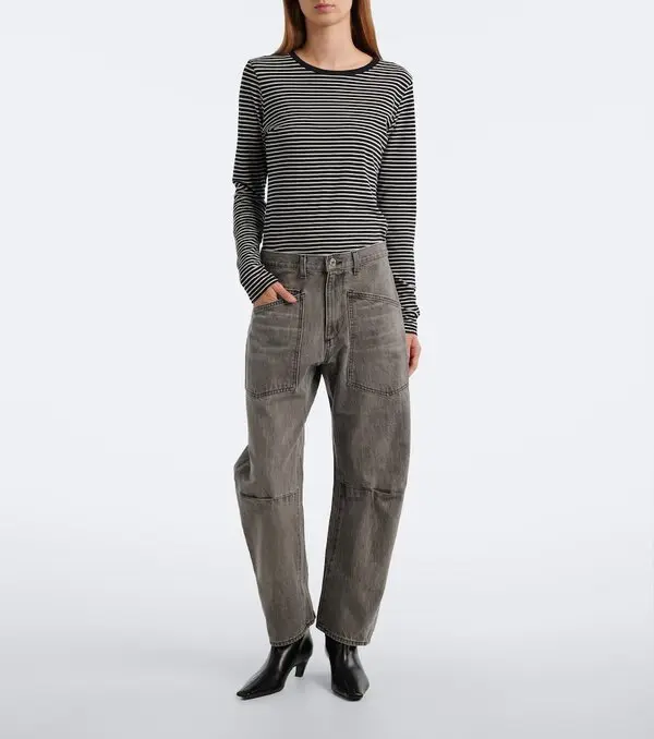 NILI LOTAN Shon Barrel-leg Jeans