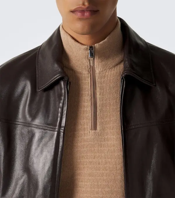 Canali Knitted Wool And Cashmere Zip-up Sweater