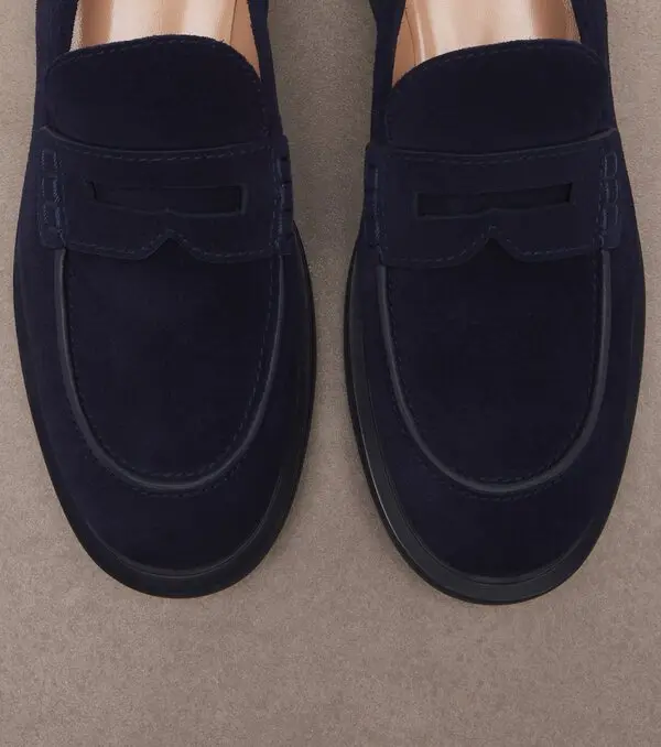 GIANVITO ROSSI Suede Penny Loafers