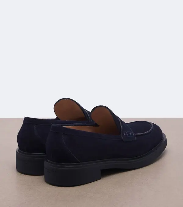 GIANVITO ROSSI Suede Penny Loafers