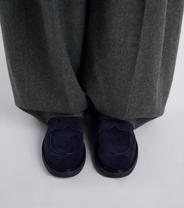 GIANVITO ROSSI Suede Penny Loafers