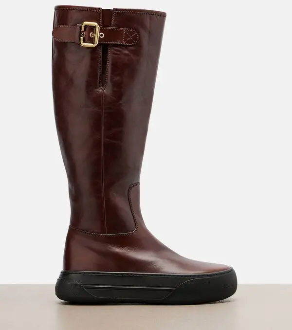 Chloé Delia Leather Knee-high Boots