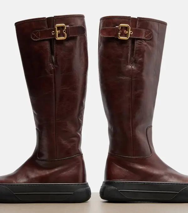 Chloé Delia Leather Knee-high Boots