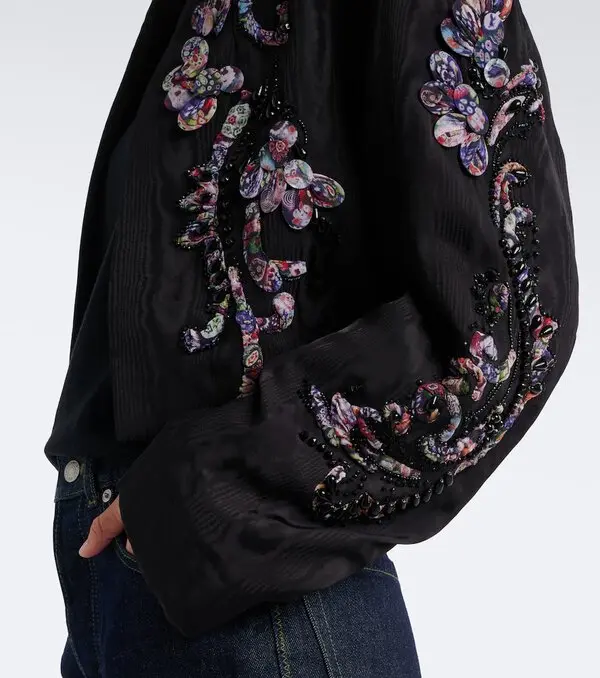 Dries Van Noten Vonda Applique Embellished Cropped Jacket
