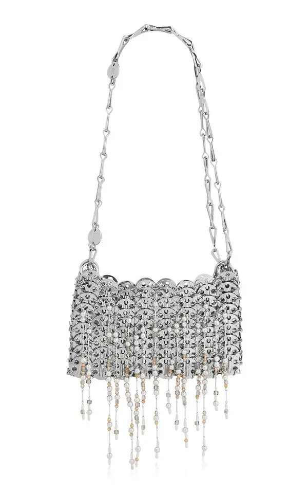 Rabanne Fringed Brass Shoulder Bag - Silver