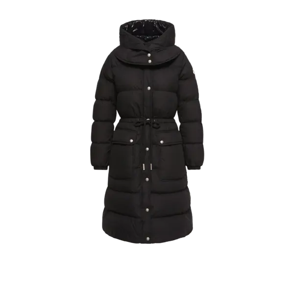 Moncler Pic Hooded Long Down Jacket - Black