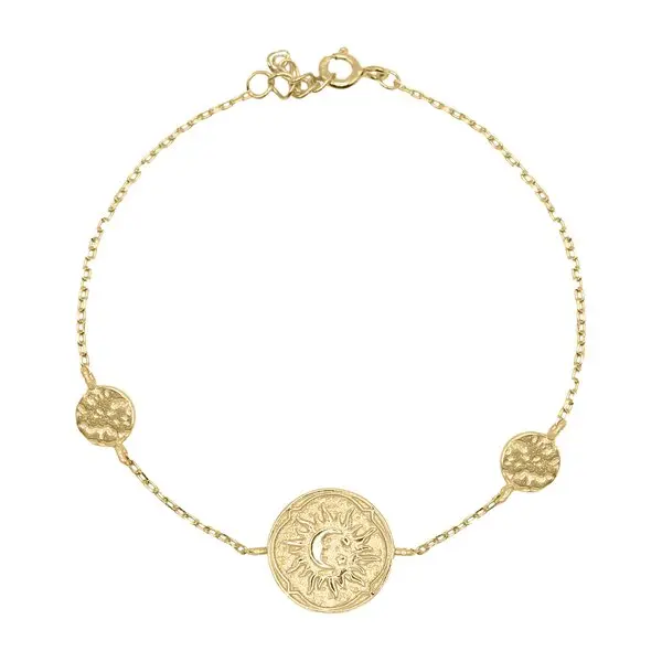 LUNA CHARLES Alena Sun Coin Charm Bracelet In 18k Plated Sterling - Gold