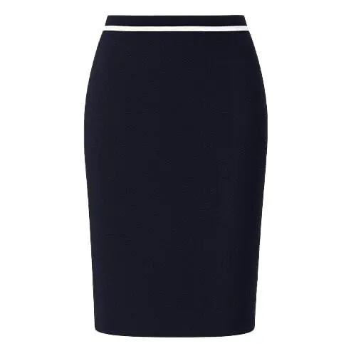 CONQUISTA Fitted Pencil Skirt With Contrast Waistband Stripe