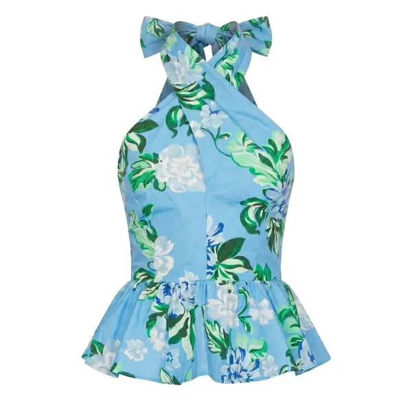 Yumi Kim Halter Neck Peplum Top