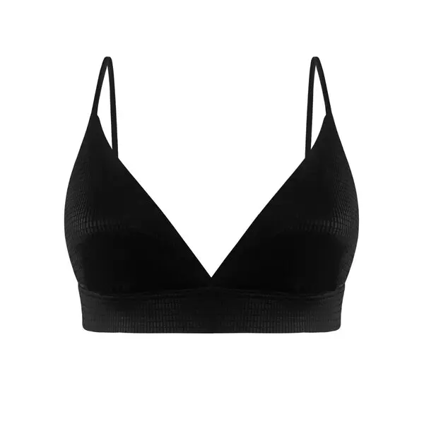 WHY MARY Luna Metallic Bralette Top - Black
