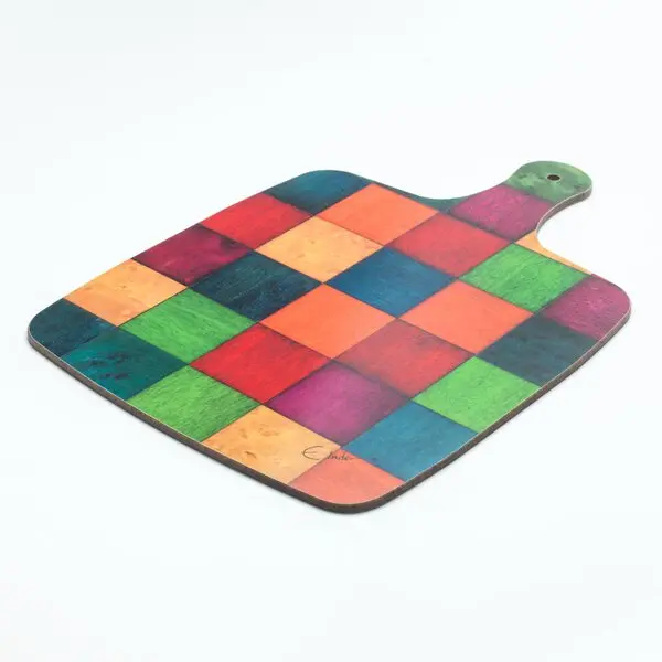 E. INDER DESIGNS Chopping Paddle And Teapot Stand In Colours Of The Rainbow To Bring A Smile To The Cook - Brown
