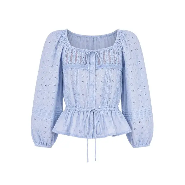 ROSE & NANCY Cotton Embroidered Top