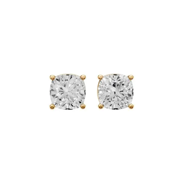 AYA FINE JEWELRY 3.14 Ct Cushion Cut Lab Diamond Stud Earrings In 14k Gold - Yellow