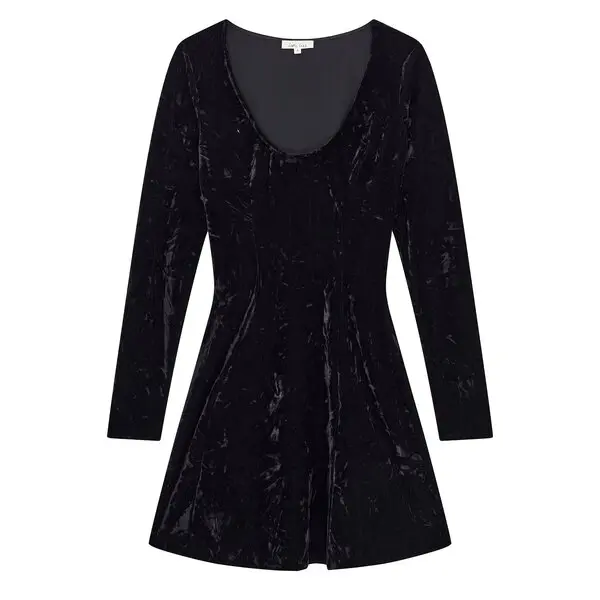LITTLE LIES Crushed Velvet Fit & Flare Mini Dress