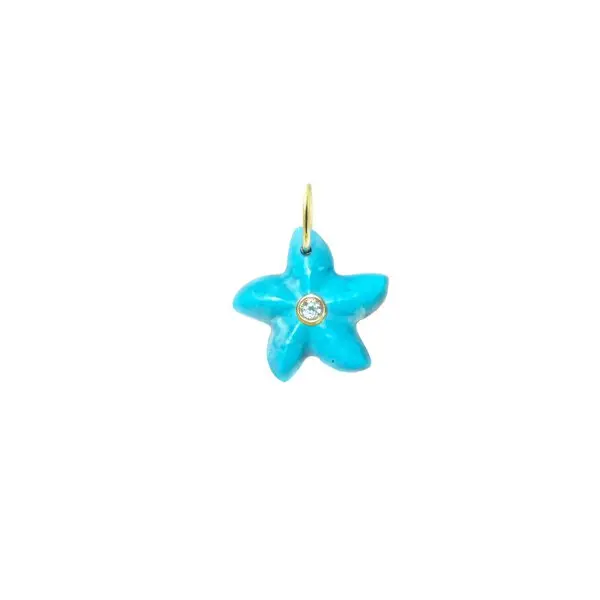 KAMARIA Starfish Gemstone Pendant With Topaz And Turquoise - Blue