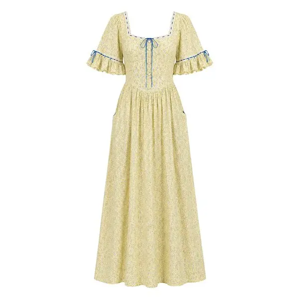 ROSE & NANCY Mori Lemon Print Maxi Dress