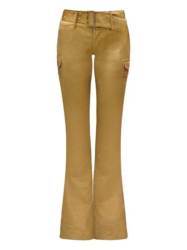 WHY MARY Low Rise Flared Pants "nemesis - Gold