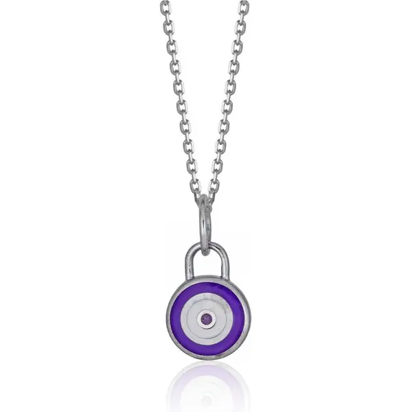 CARTOGRAPHY Evil Eye Enamel Protection Necklace - Blue/silver