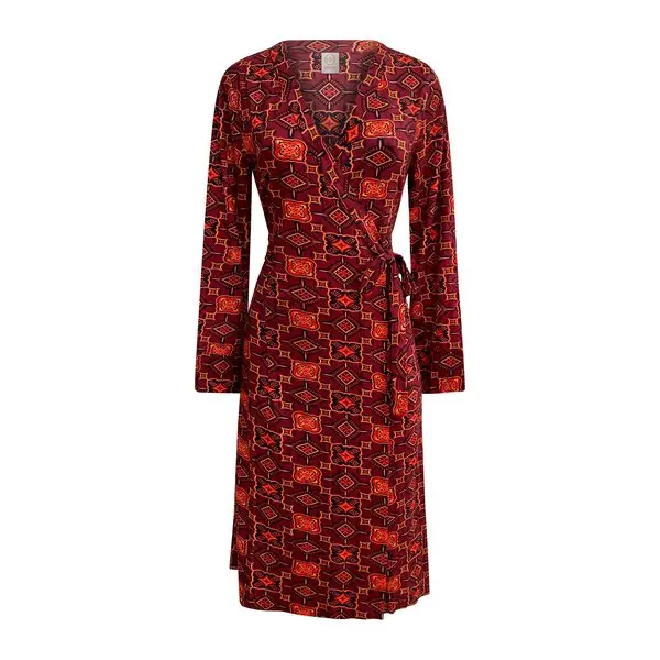 WHY MARY Moroccan Sunset Print Wrap Dress