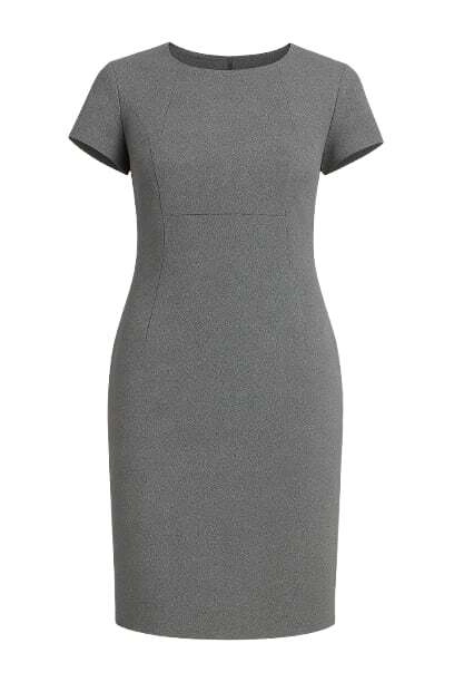 CONQUISTA Short Sleeve Tailored Dress - Grey