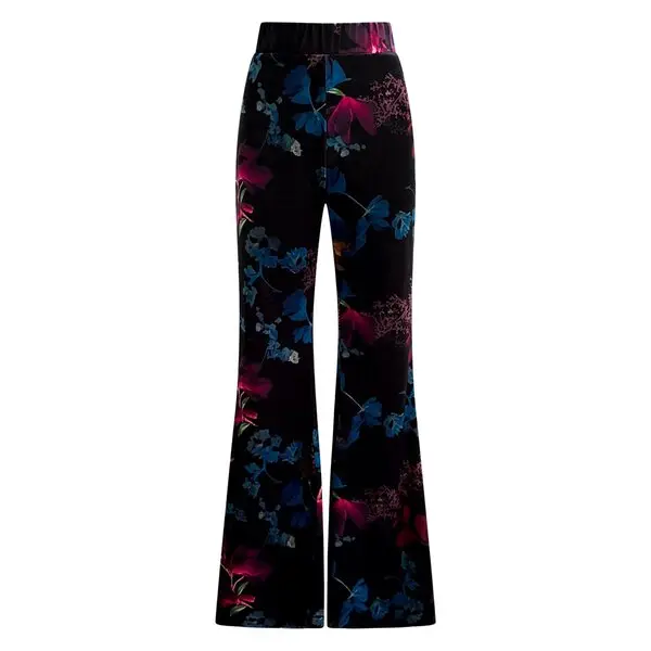 WHY MARY Florencia High Waisted Floral Print Flared Pants