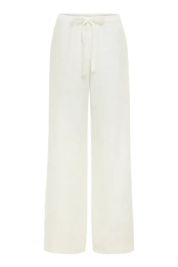 SOIRÉE MIAMI BEACH Ally Linen Wide Leg Trousers