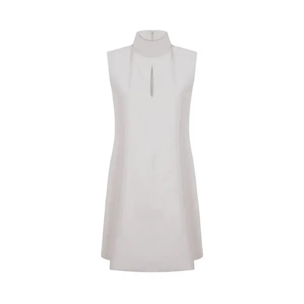 THISISU COLLECTION Nara Cut-out High-neck Mini Dress – Ecru - White