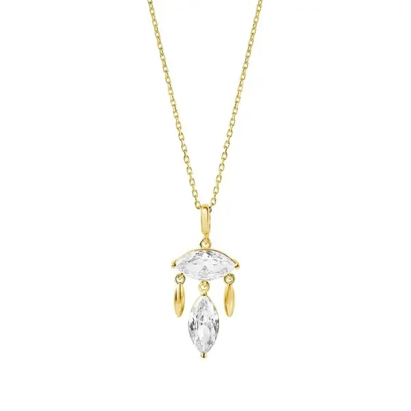 SHYMI Offset Marquise Cuban Necklace - Gold