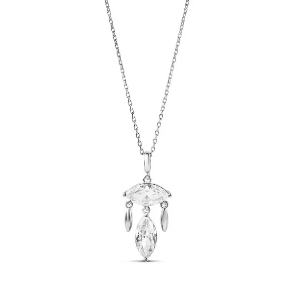 SHYMI Offset Marquise Cuban Necklace - Silver