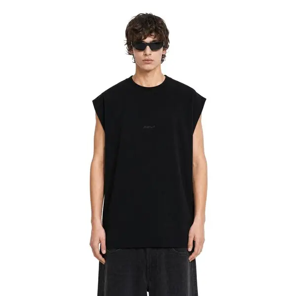 MYSIMPLICATED Oversized Sleeveless Cotton T-shirt - Black