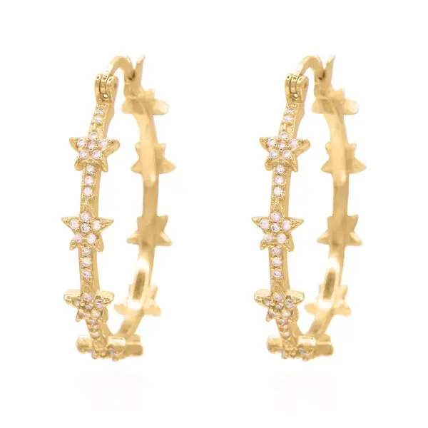 LUNA CHARLES Aneira Star Hoop Earrings - Gold